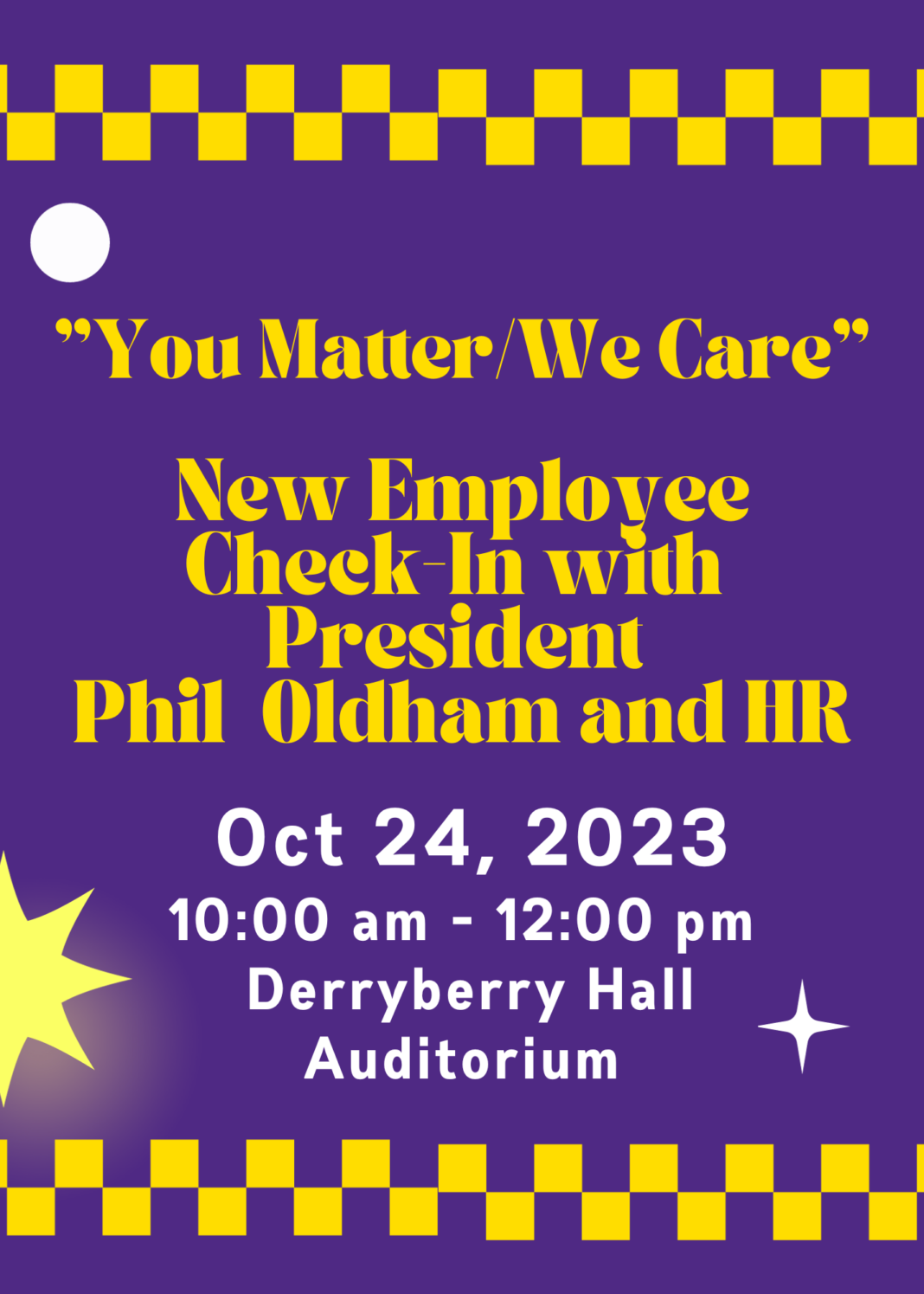 3rd Quarter New Employee Check-in with President Phil Oldham and HR ...